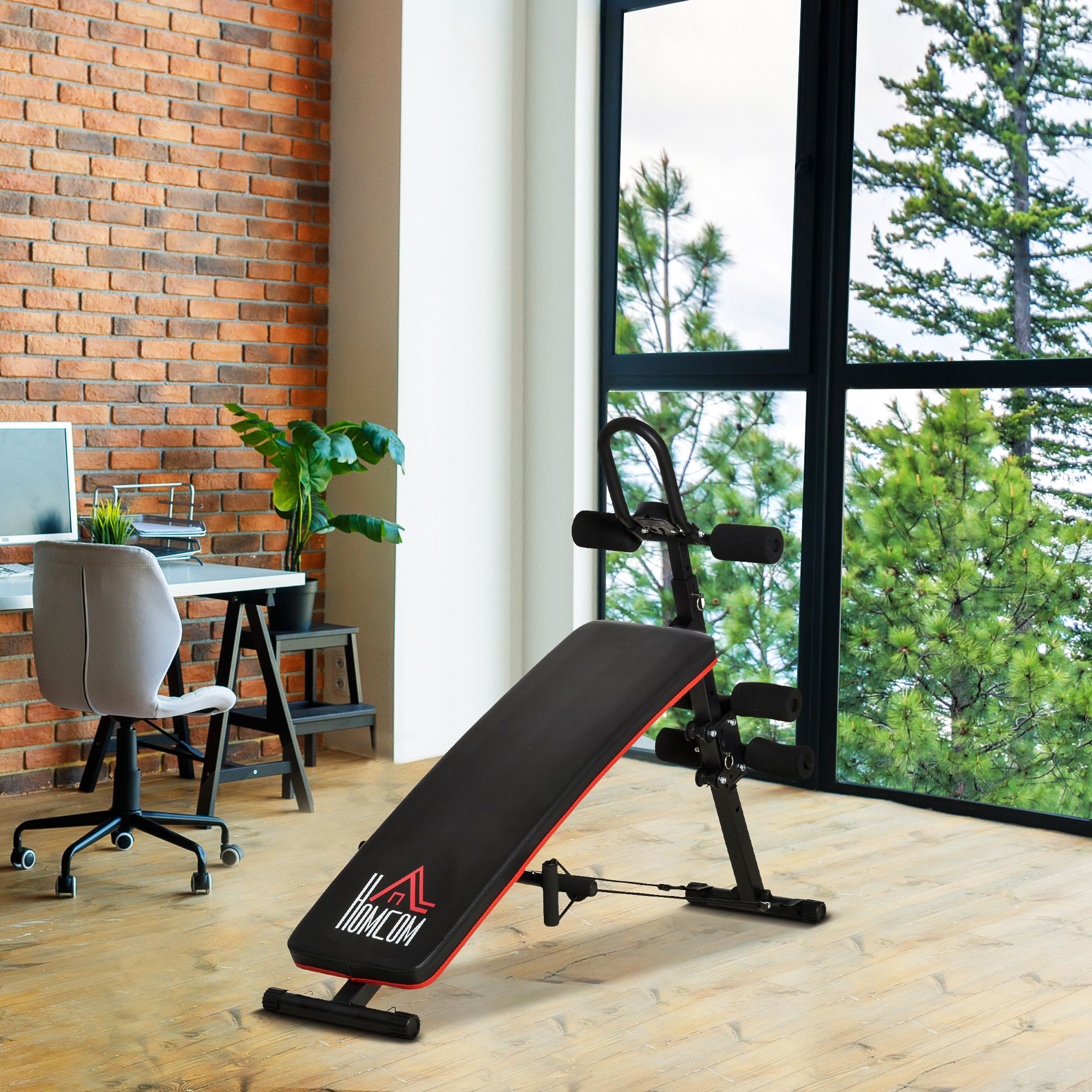 Adjustable Sit-Up Bench, Core Workout Abdominal Strength Building ...